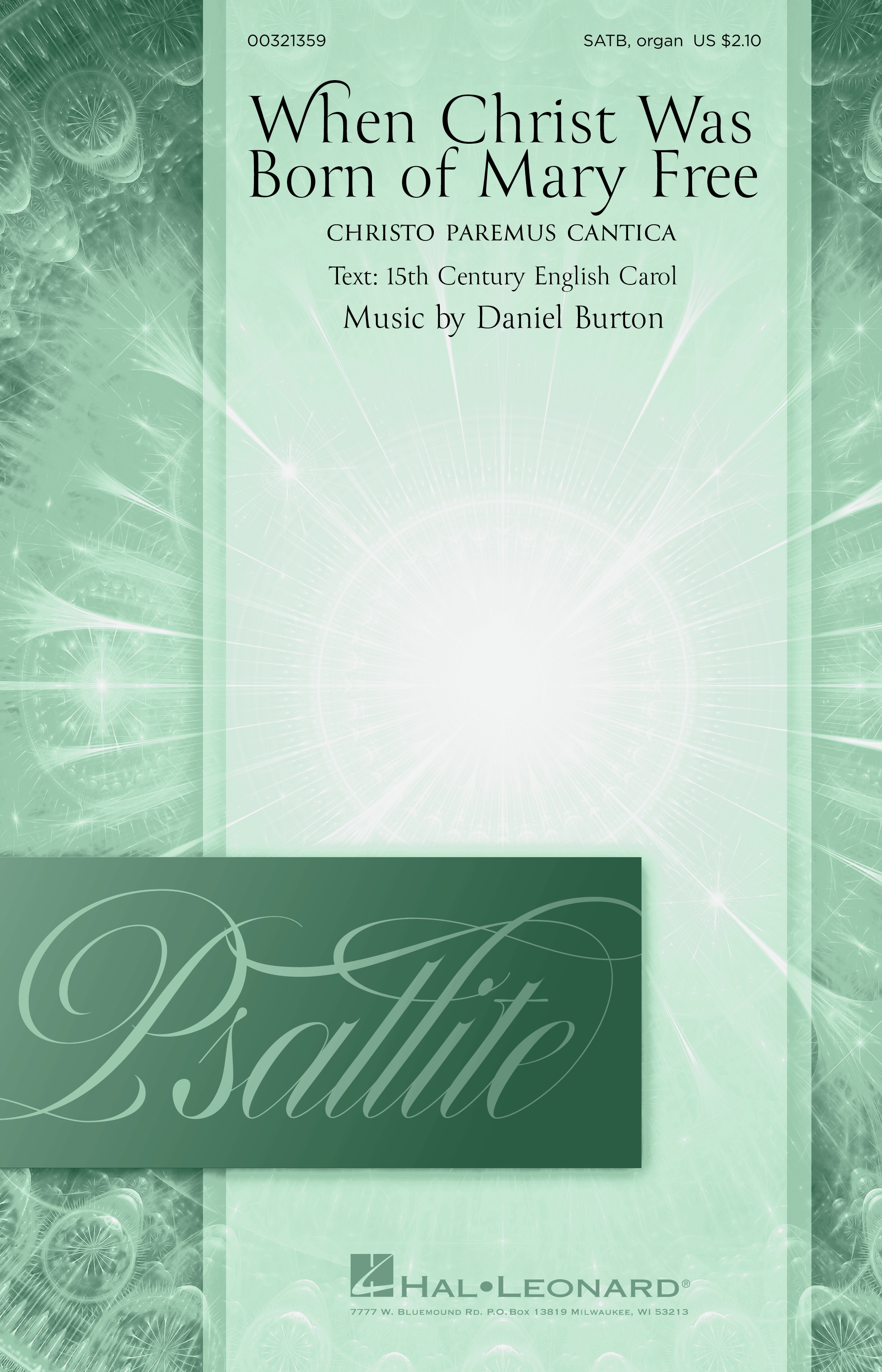 When Christ Was Born of Mary Free (Christo Paremus Cantica) Psallite ...