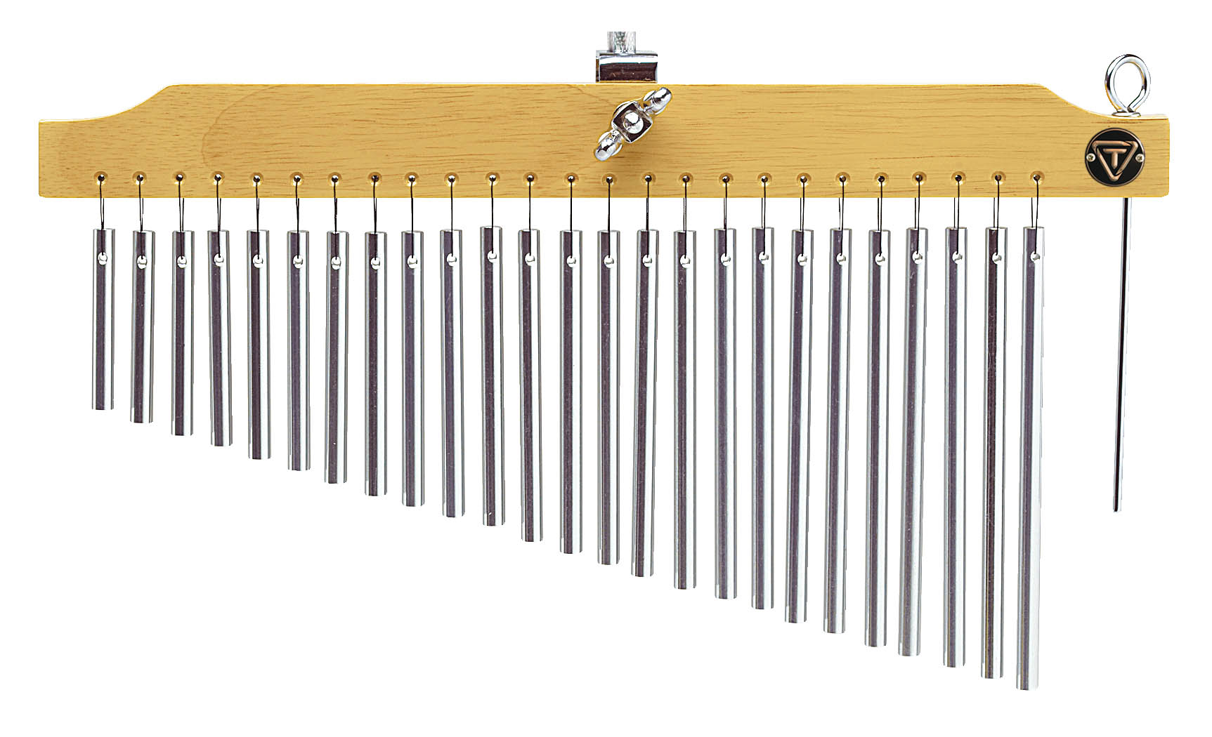25 Chrome Chimes with Natural Finish Wood Bar - Willis Music Store