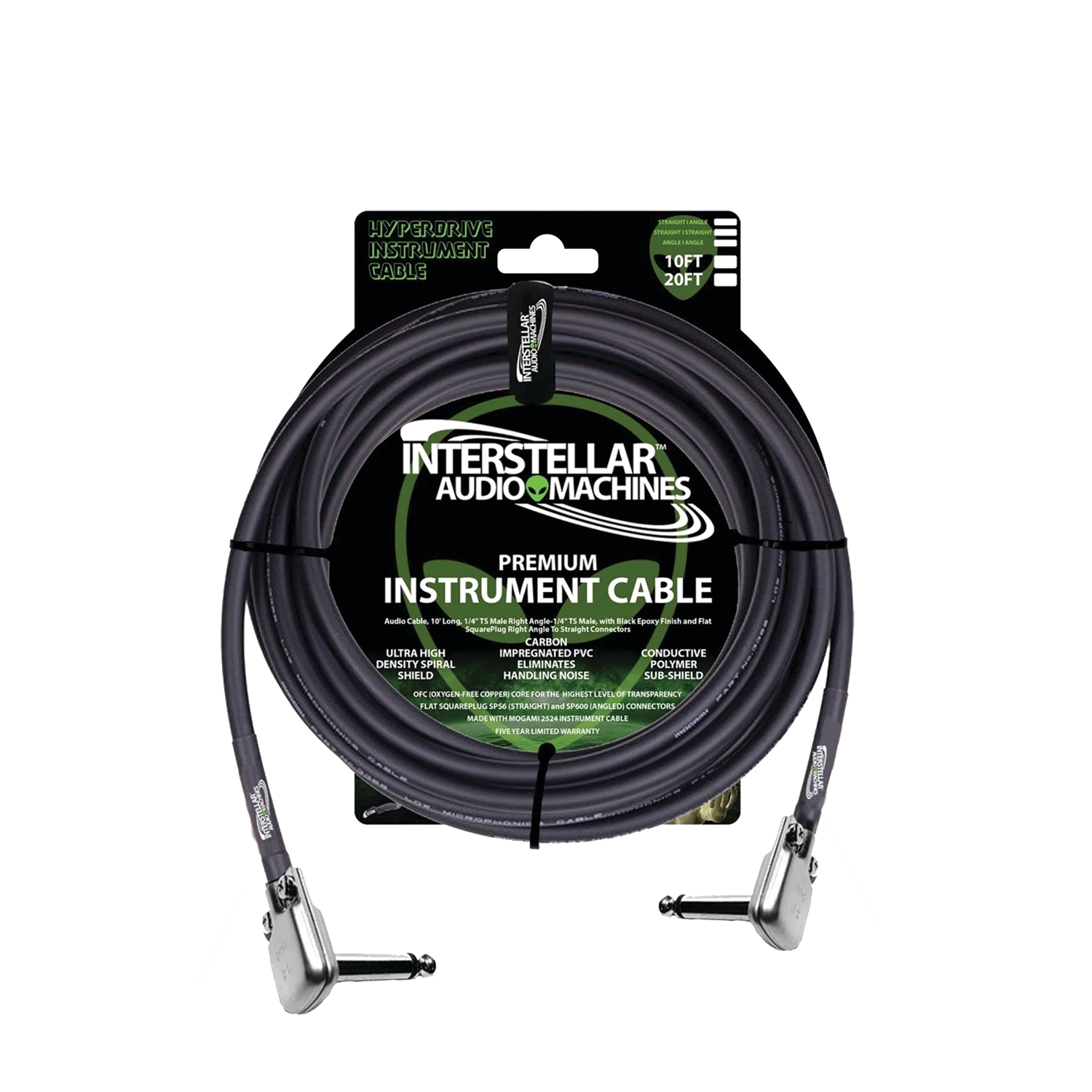 Hyperdrive Premium Instrument Cables - 10-foot Angle-Angle Connectors ...