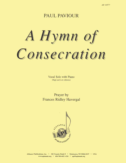 A Hymn Of Consecration - Voc Solo-h & L/pno - Willis Music Store