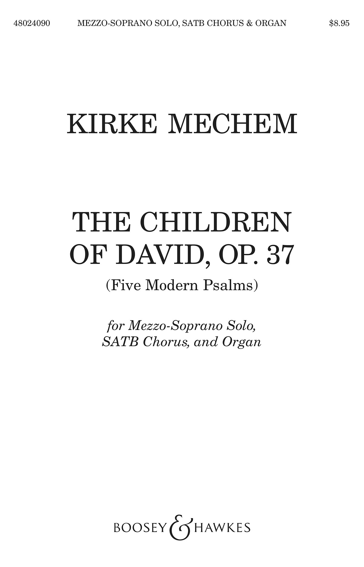 Children of David (Five Modern Psalms) SATB and Organ - Willis Music Store