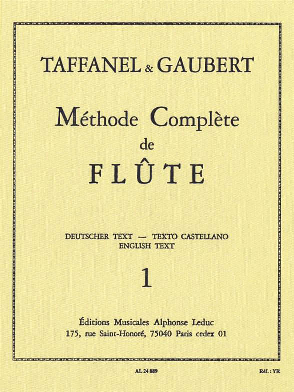 Paul Taffanel Et Philippe Gaubert - Methode Complete De Flute, Vol. 1 ...