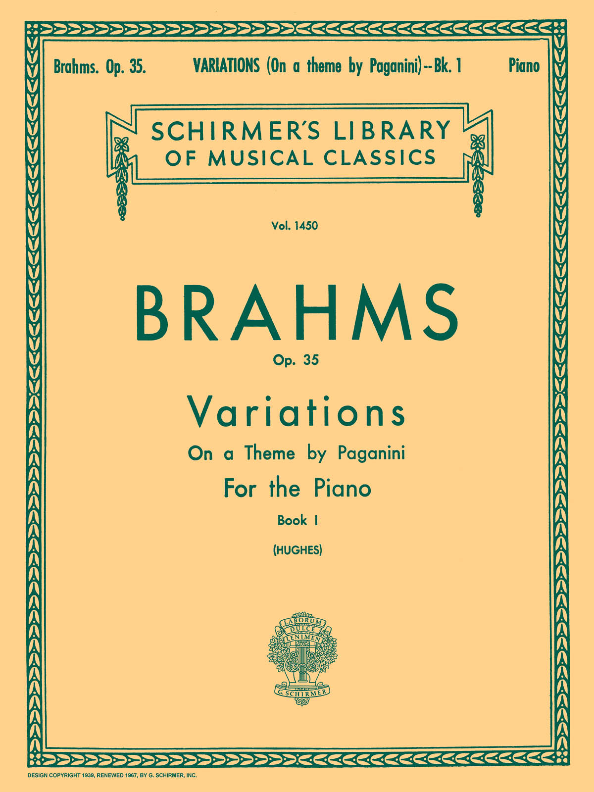 Variations on a Theme by Paganini, Op. 35 - Book 1 Schirmer Library of ...