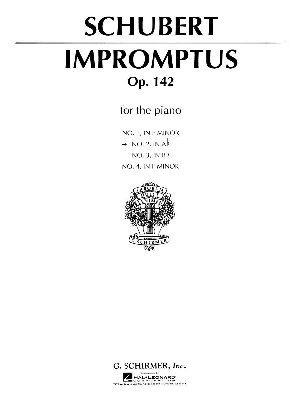 Impromptu, Op. 142, No. 2 in Ab Major Piano Solo - Willis Music Store