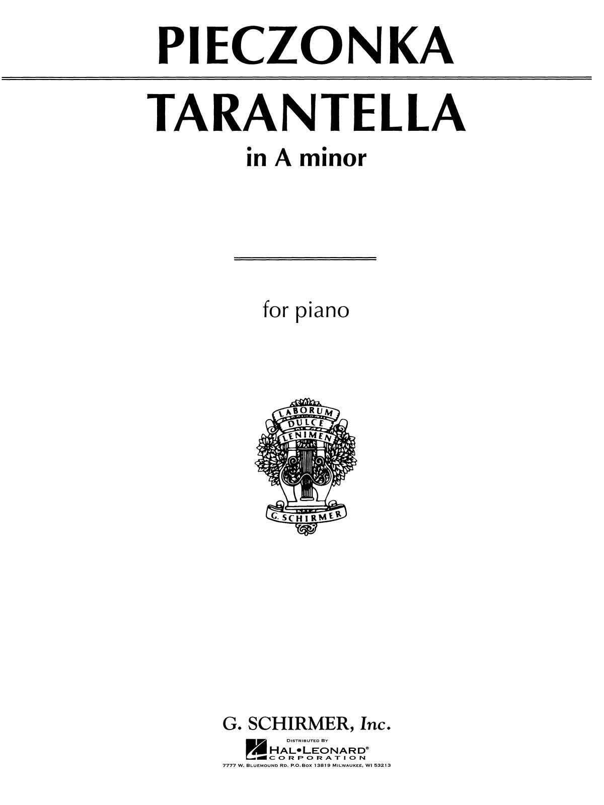 Tarantella in A Minor Piano Solo - Willis Music Store