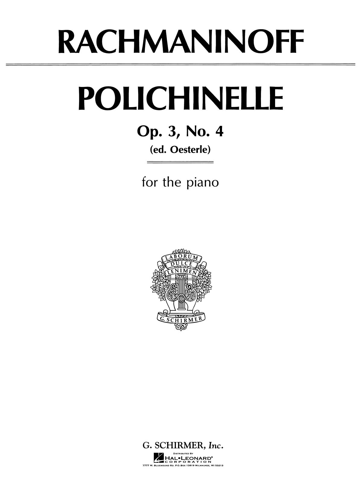 Polichinelle, Op. 3, No. 4 Piano Solo - Willis Music Store