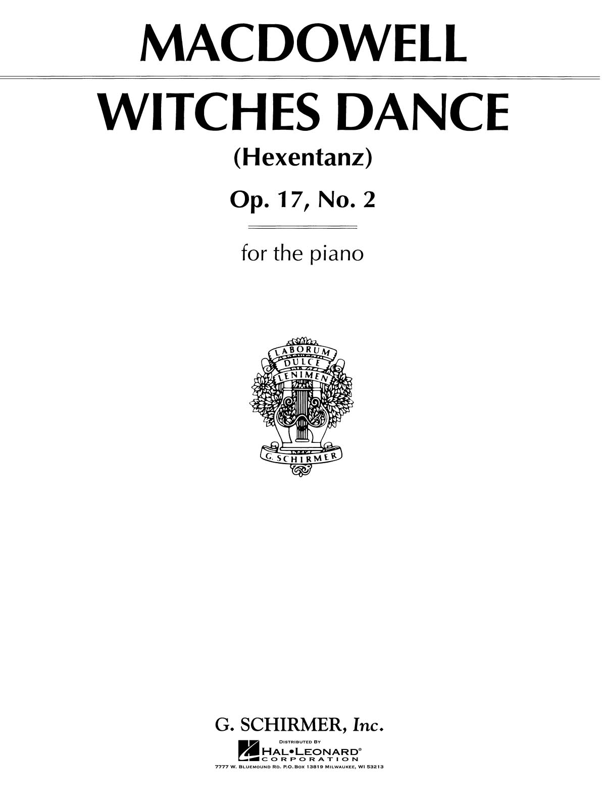 Witches' Dance, Op. 17, No. 2 Piano Solo - Willis Music Store
