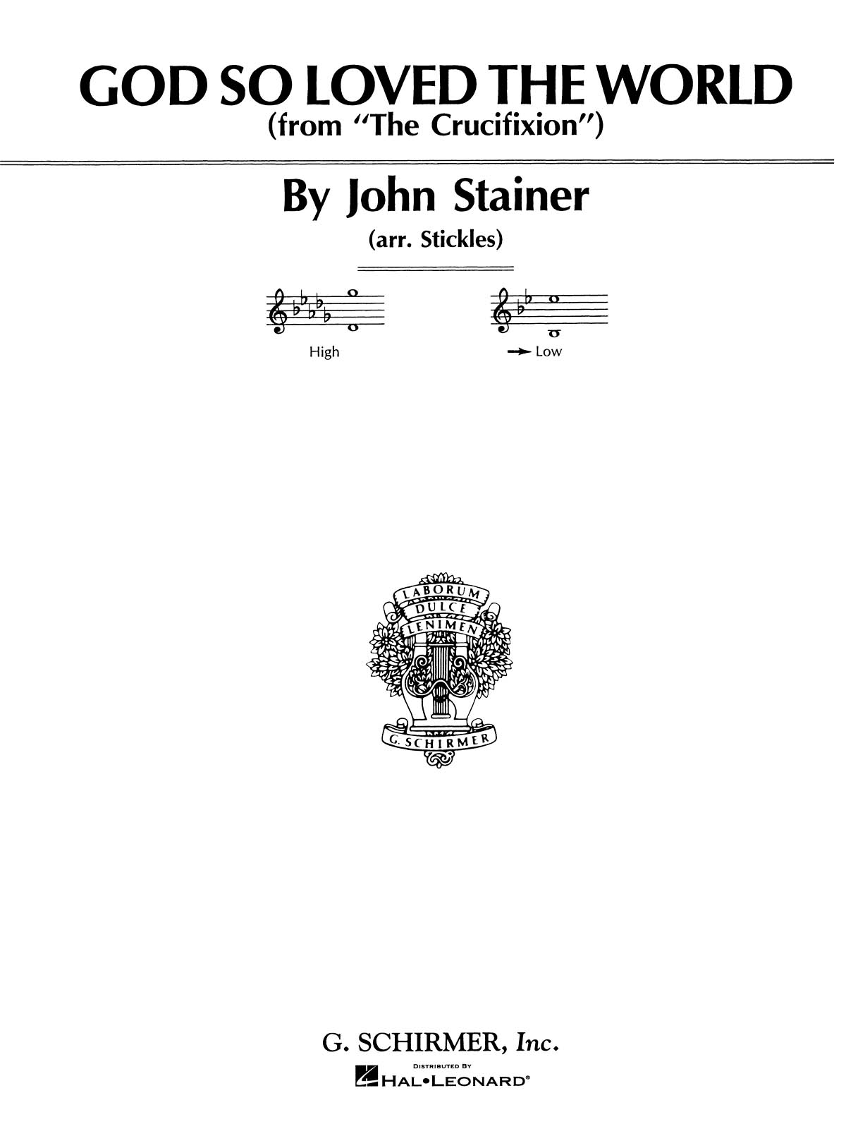 God So Loved the World (from The Crucifixion) Low Voice in B-Flat ...