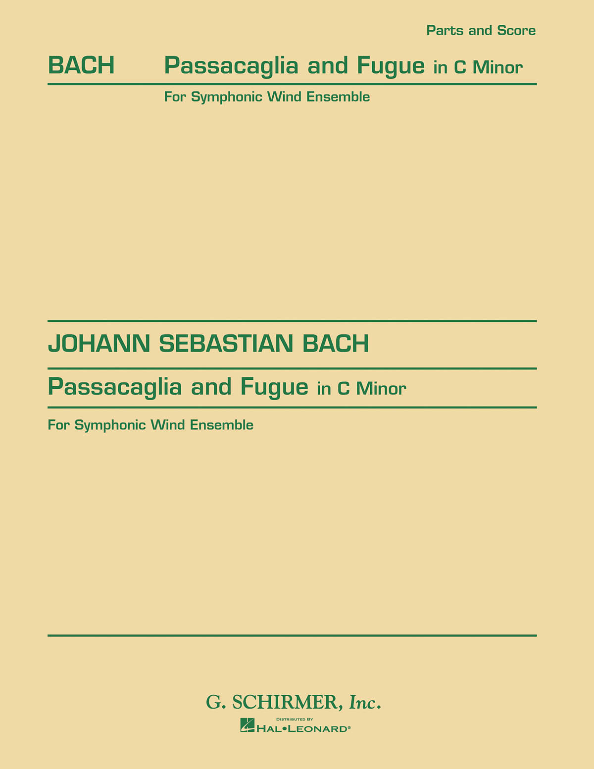 Passacaglia and Fugue in C Minor Score and Parts - Willis Music Store